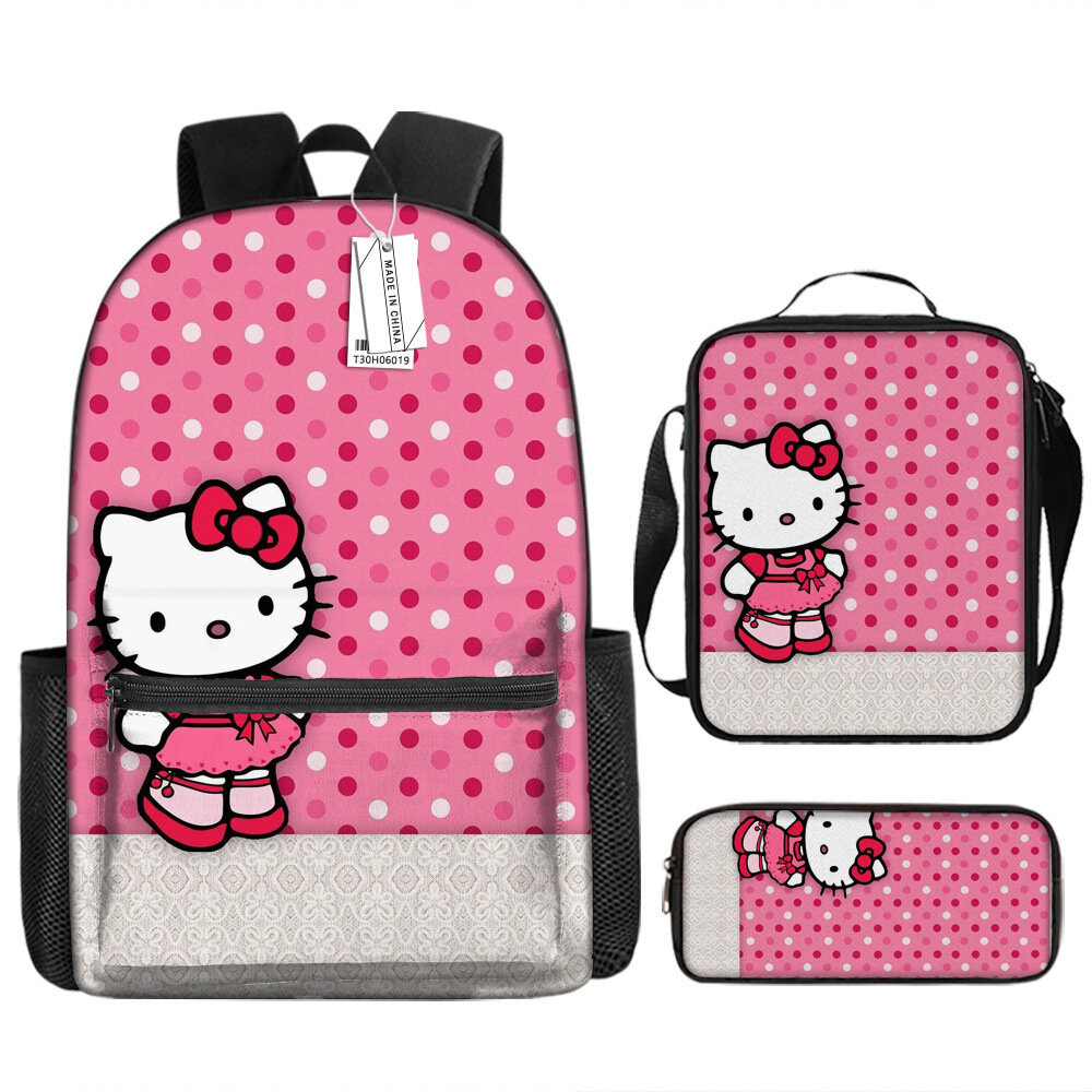 Поставка производителя Hello Kitty рюкзак с принтом полиэстеровая школьная сумка повседневная сумка через плечо студенческий пенал набор
