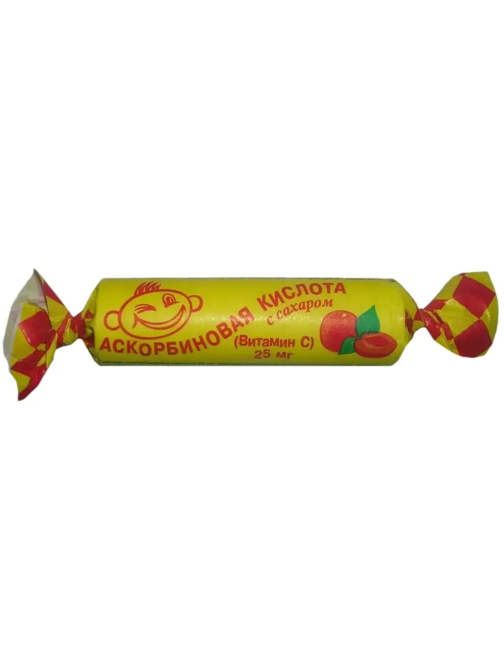 Аскорбиновая кислота с сахаром, со вкусом персика, таблетки, 3 г, 10 шт.