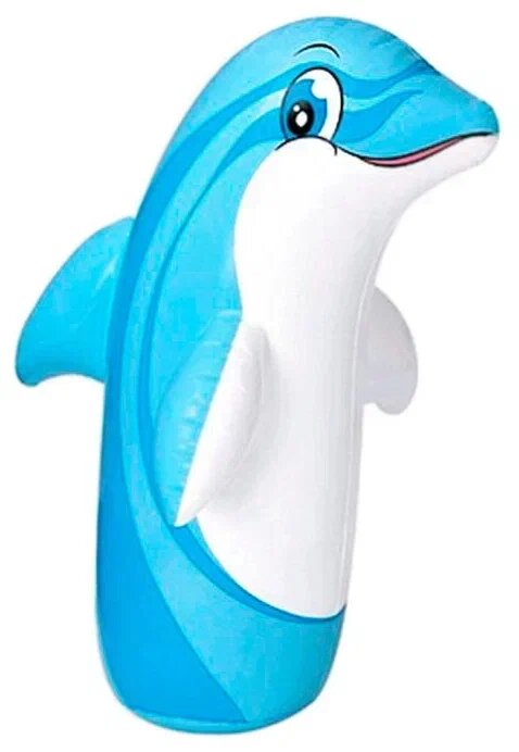 Игрушка "Дельфин" неваляшка Intex 44669, надувная, для детей от 3 лет, ПВХ, 94x61 см, 1 штука, голубой