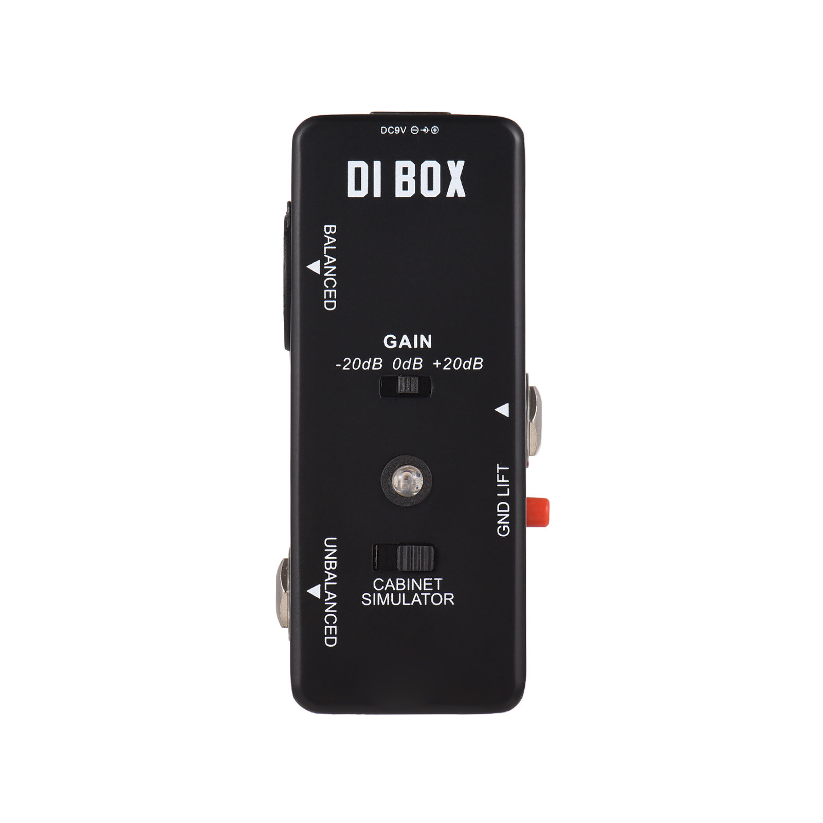 Гитарная педаль Mini DI Box со сверхнизким искажением для электрогитары, балансный и небалансный вход-выход 6,35 мм с питанием 9 В постоянного тока