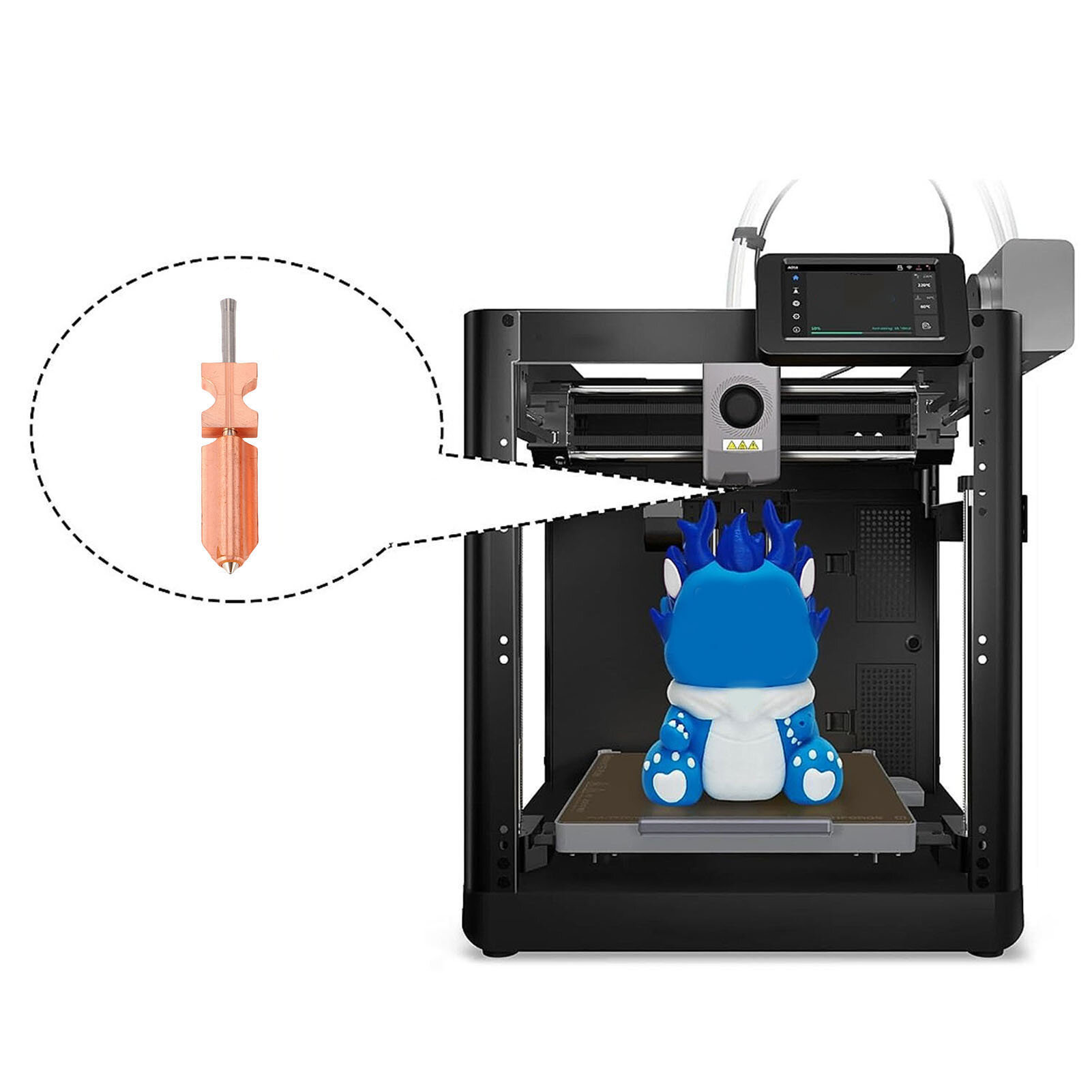 2 шт, сменный комплект Hotend 0,4 мм для 3D-принтера FLASHFORGE AD5X, цельнометаллический экструдер, быстросъемная насадка с силиконовой крышкой и кистью