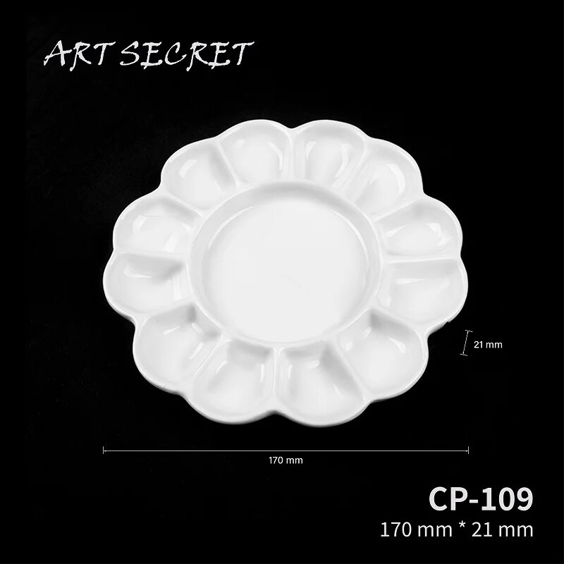 Керамическая палитра для акрила, акварели, масла, гуаши Samina