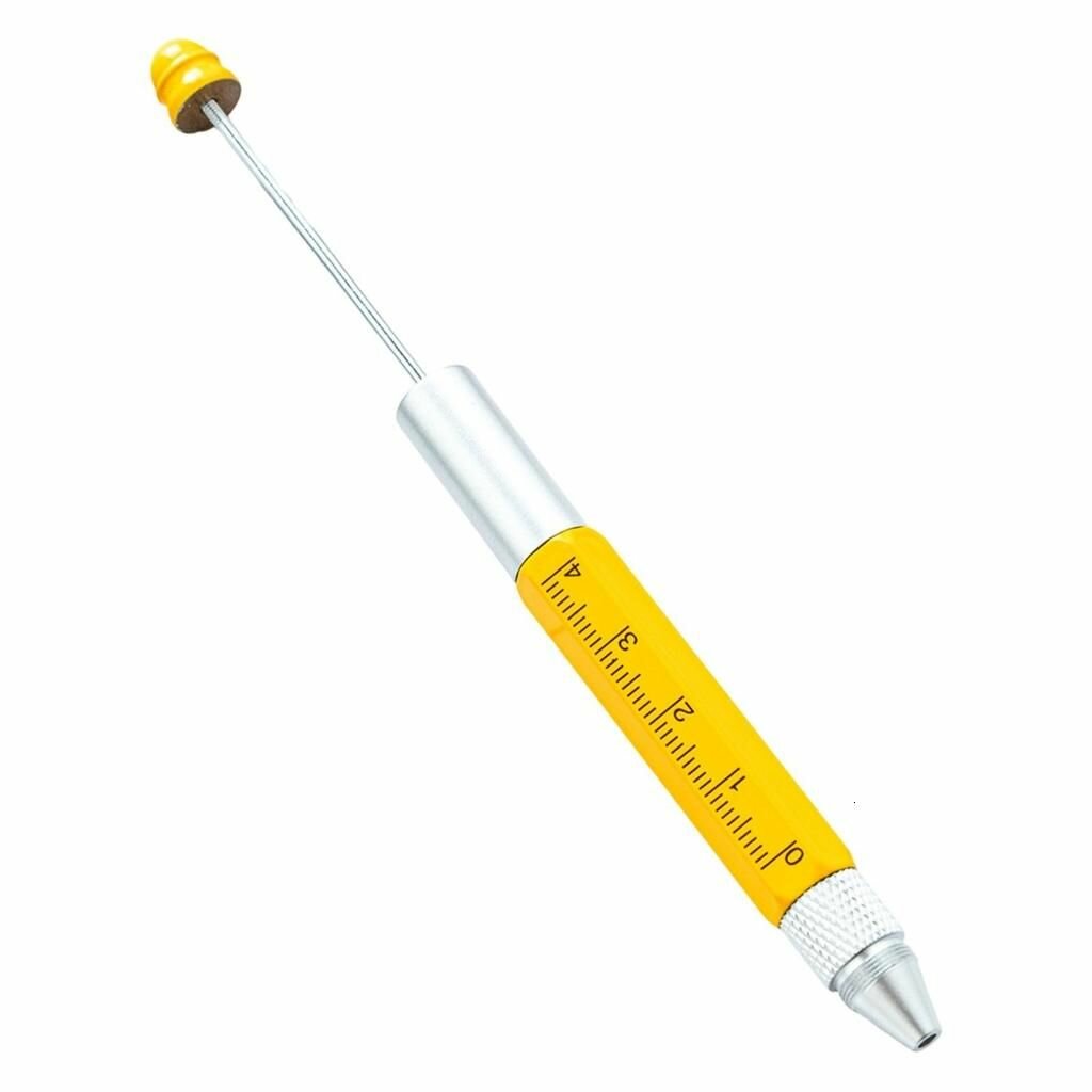 5 в 1 Многофункциональная ручка с отверткой, шариковой ручкой и измерительной шкалой для творчества, Конфетно-желтый