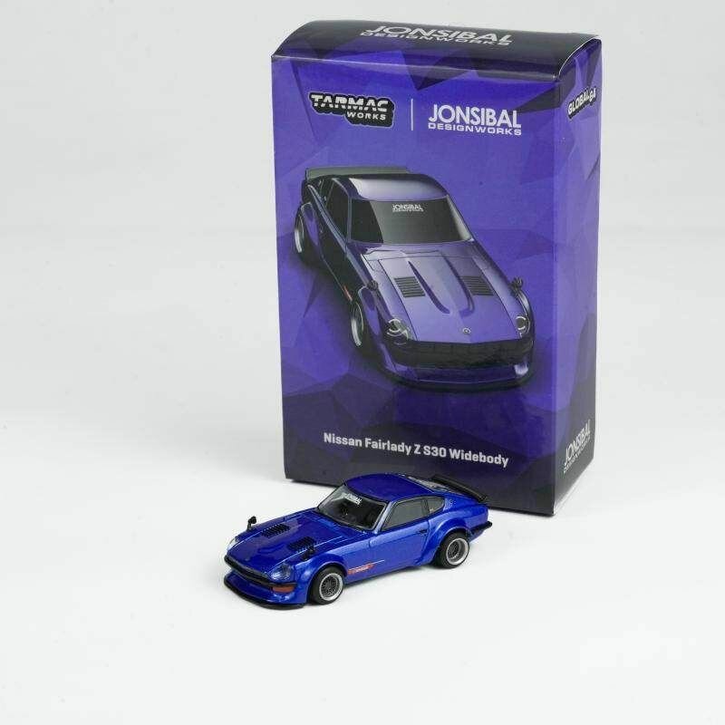 Машинка Tarmac Works TW 1:64 Nissan Fairlady Z S30 Widebody - Designed by Jon Sibal Blue T64G-062-BL Die-cast Alloy Car Model Collection Toy Gift