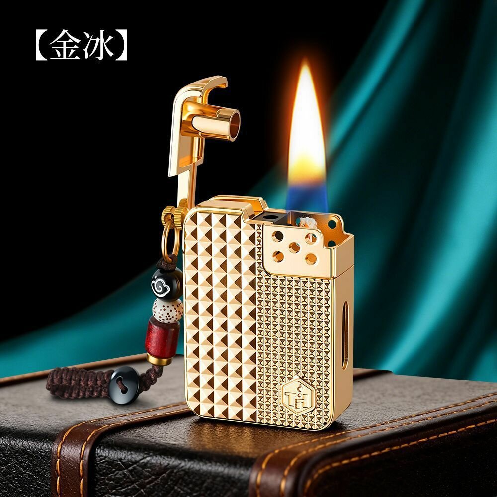 Умная голосовая управляемая маленькая керосиновая зажигалка, гибрид газа и электричества, компактный подвесной подарок с визуальным отделением, персонализированный креативный тренд