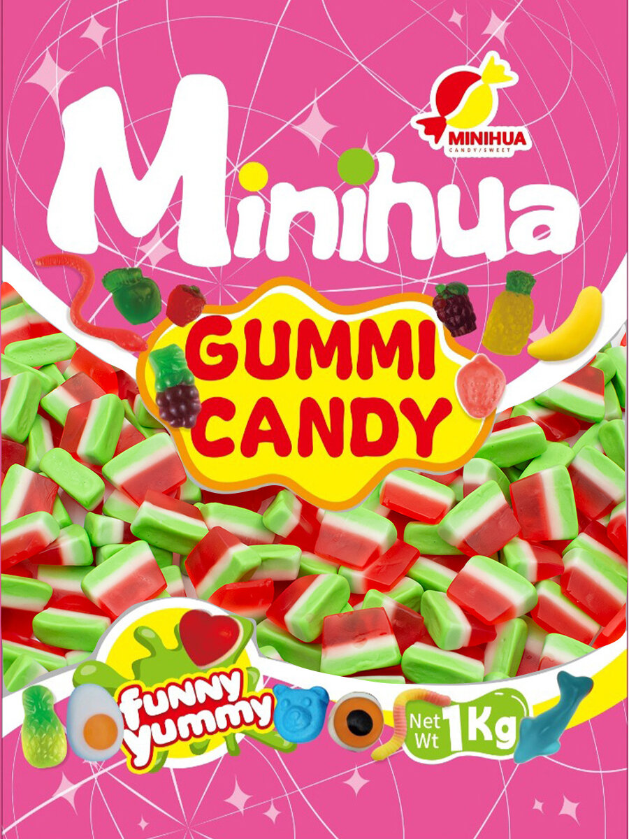 Мармелад жевательный "Арбузные дольки" HALAL 1кг MINIHUA/Китай
