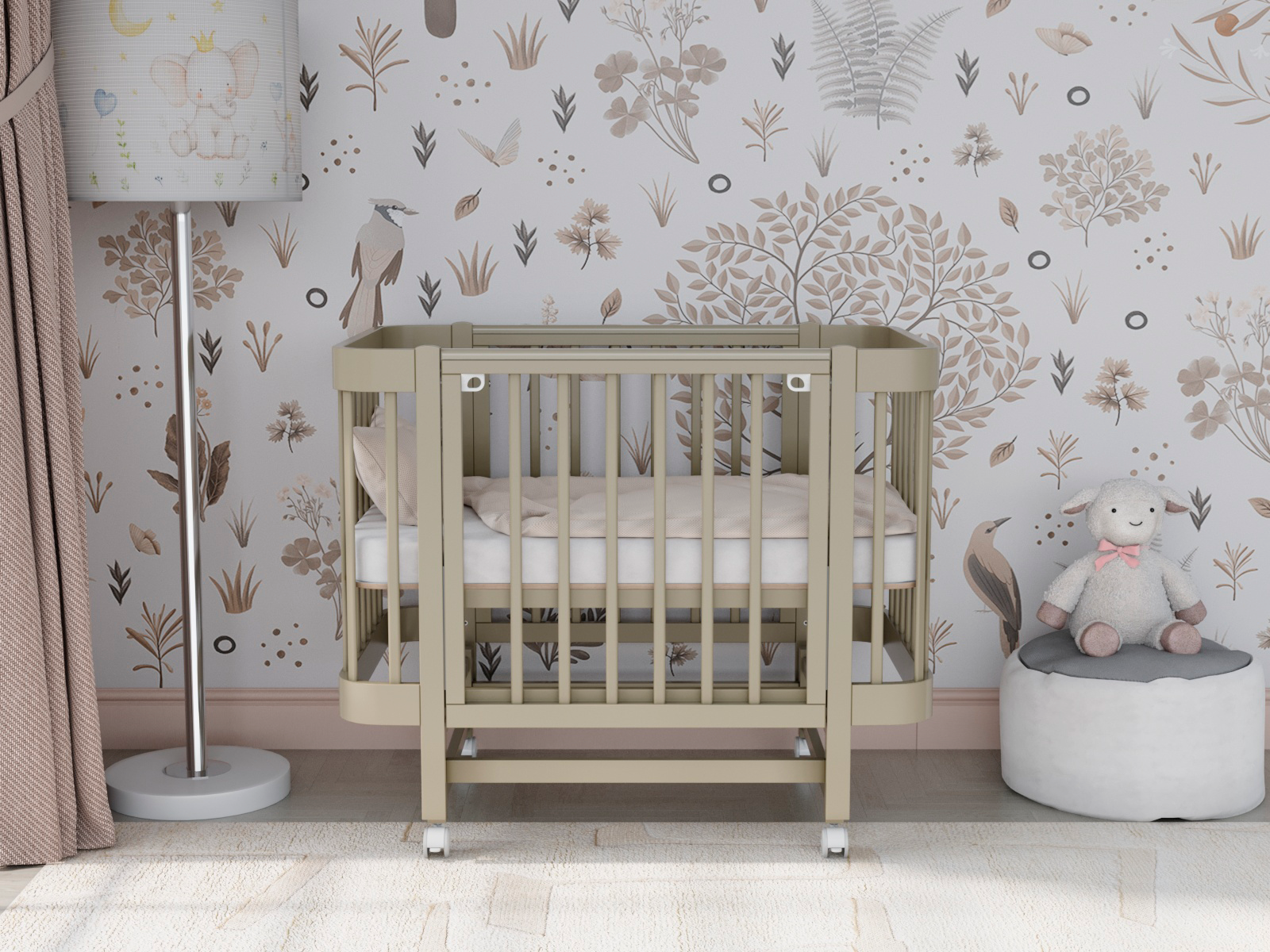 Детская кроватка Incanto Mimi с продольным маятниковым качанием цвет кашемир