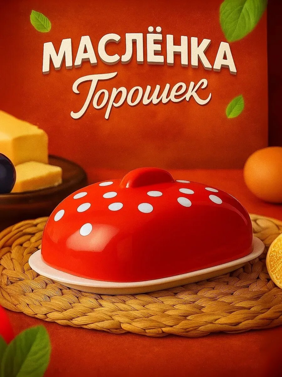 Маслёнка BEROSSI Marusya, красная, для хранения масла, сыра и продуктов, 1шт