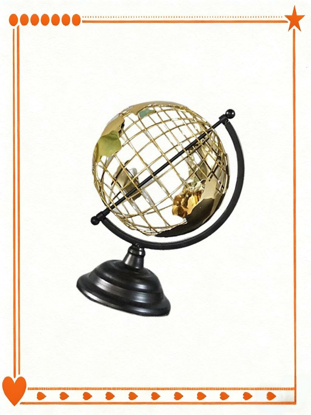 Глобус «Чёрно-золотой мир», M