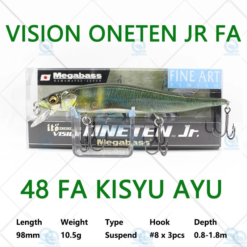 Megabass VISION ONETEN Jr. приманка для ловли баса Зеленый, FA 48 KISYU AYU