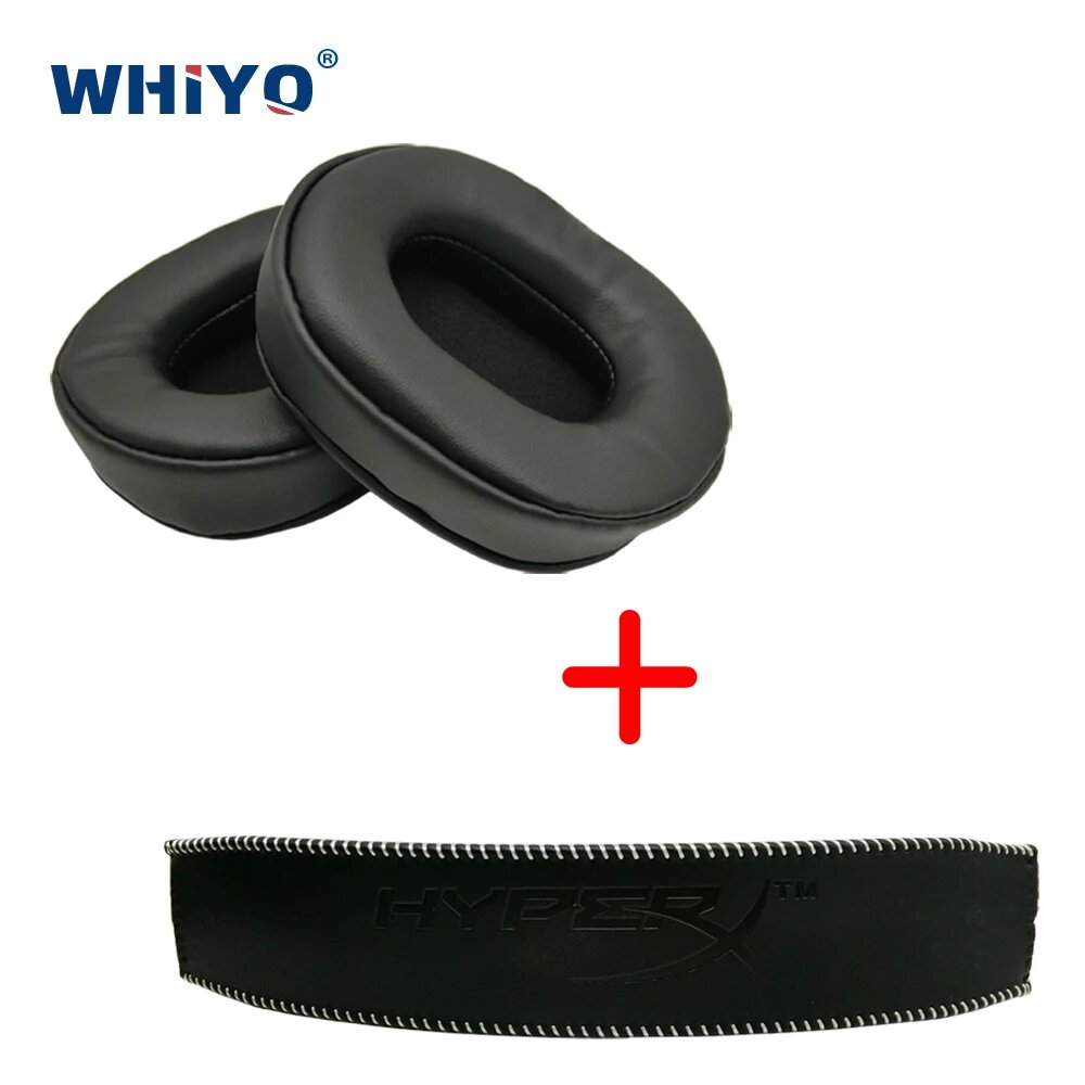 Бархатно-кожаные амбушюры для HyperX Cloud Alpha, S Black-3-White