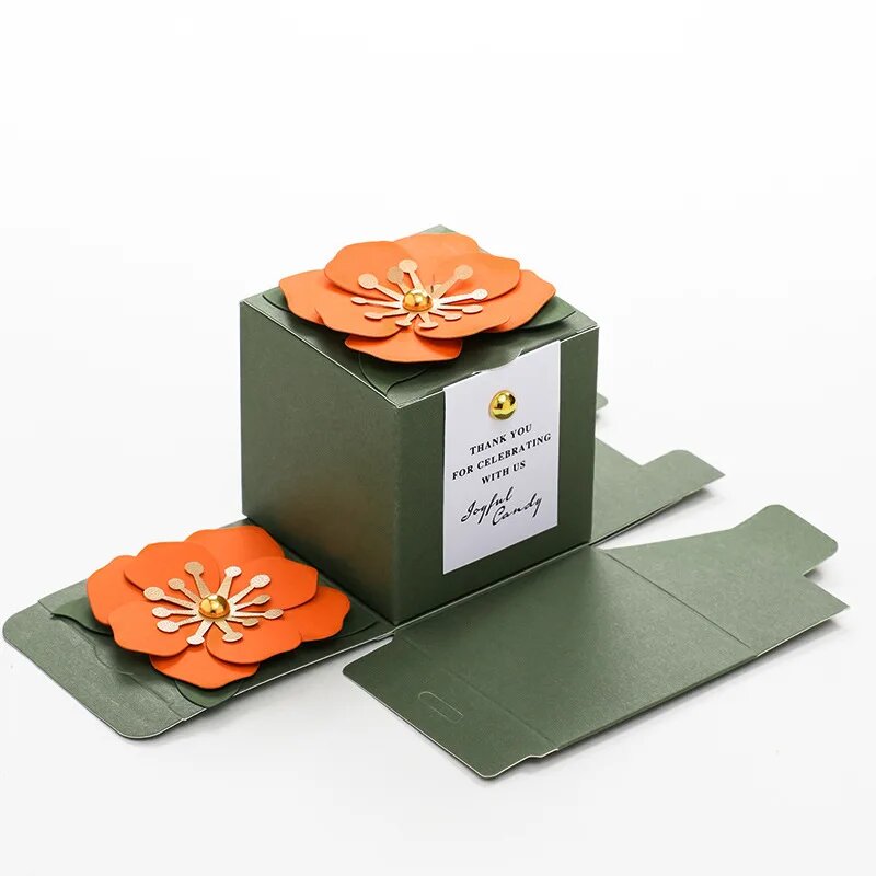 Персонализированные картонные коробки для конфет на свадьбу 50/100