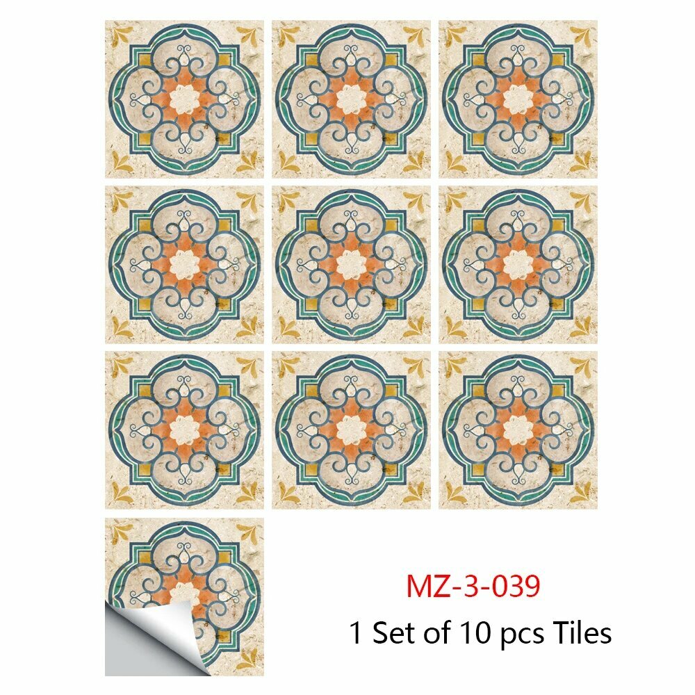 10 шт./компл, матовая плитка в стиле ретро, наклейка на пол, талия, украшение для рабочего стола, наклейки на стены, самоклеящиеся маслостойкие обои из ПВХ