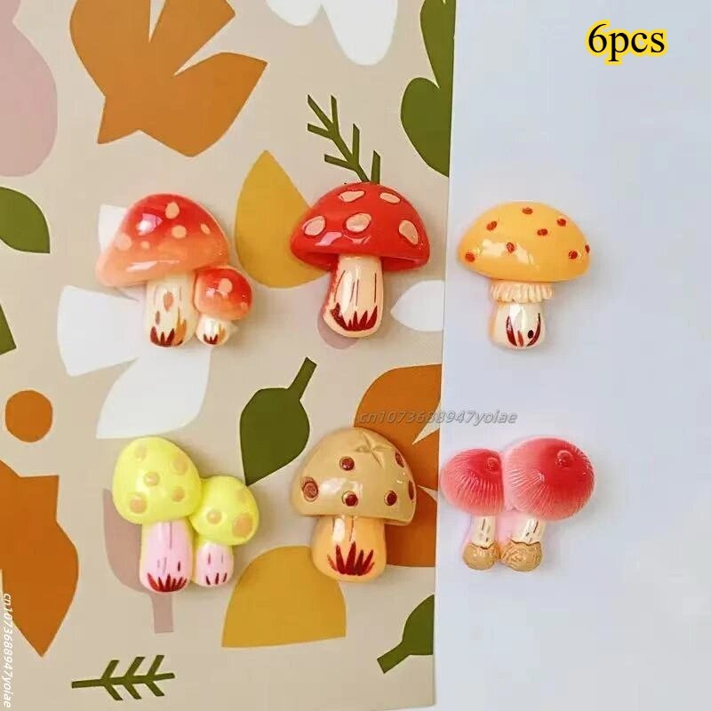 Магниты на холодильник в виде грибов, 6 шт, Цвет: 6PC 02