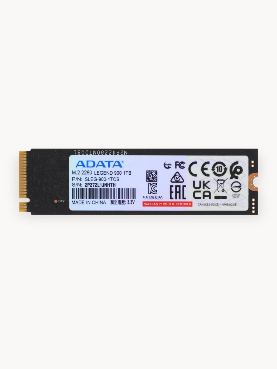SSD накопитель A-Data Legend 900 SLEG-900-1TCS 1ТБ, M.2 2280, PCIe 4.0 x4