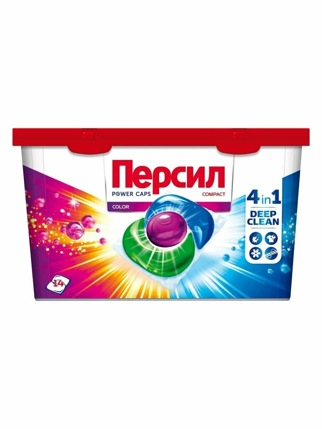 Капсулы для стирки Персил Power Caps Color 4в1, для цветного белья, 14 шт