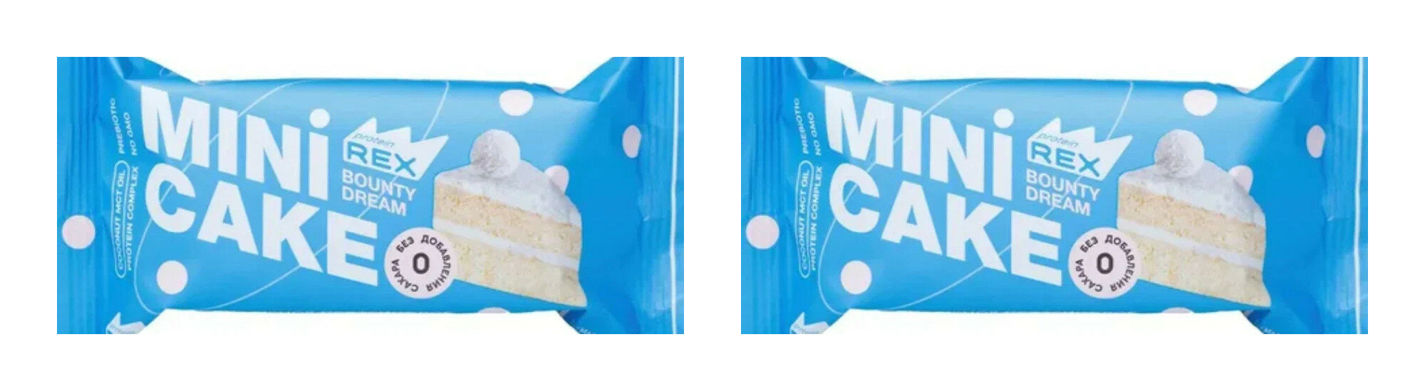 Пирожное ProteinRex, Кокосовый тортик протеиновое, 40 гр, 2 шт.