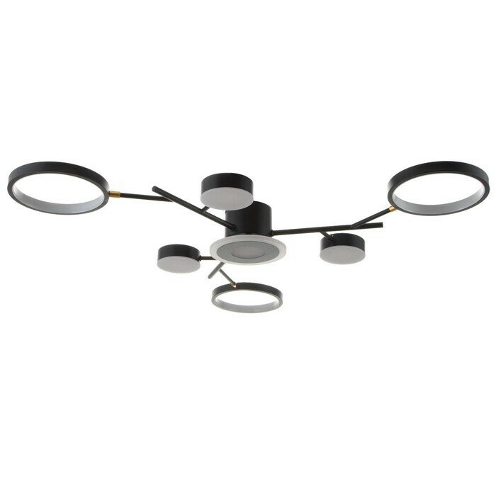 Люстра с ПДУ 2300/7BK LED 150Вт 3000-6000К черный 75х75х9 см