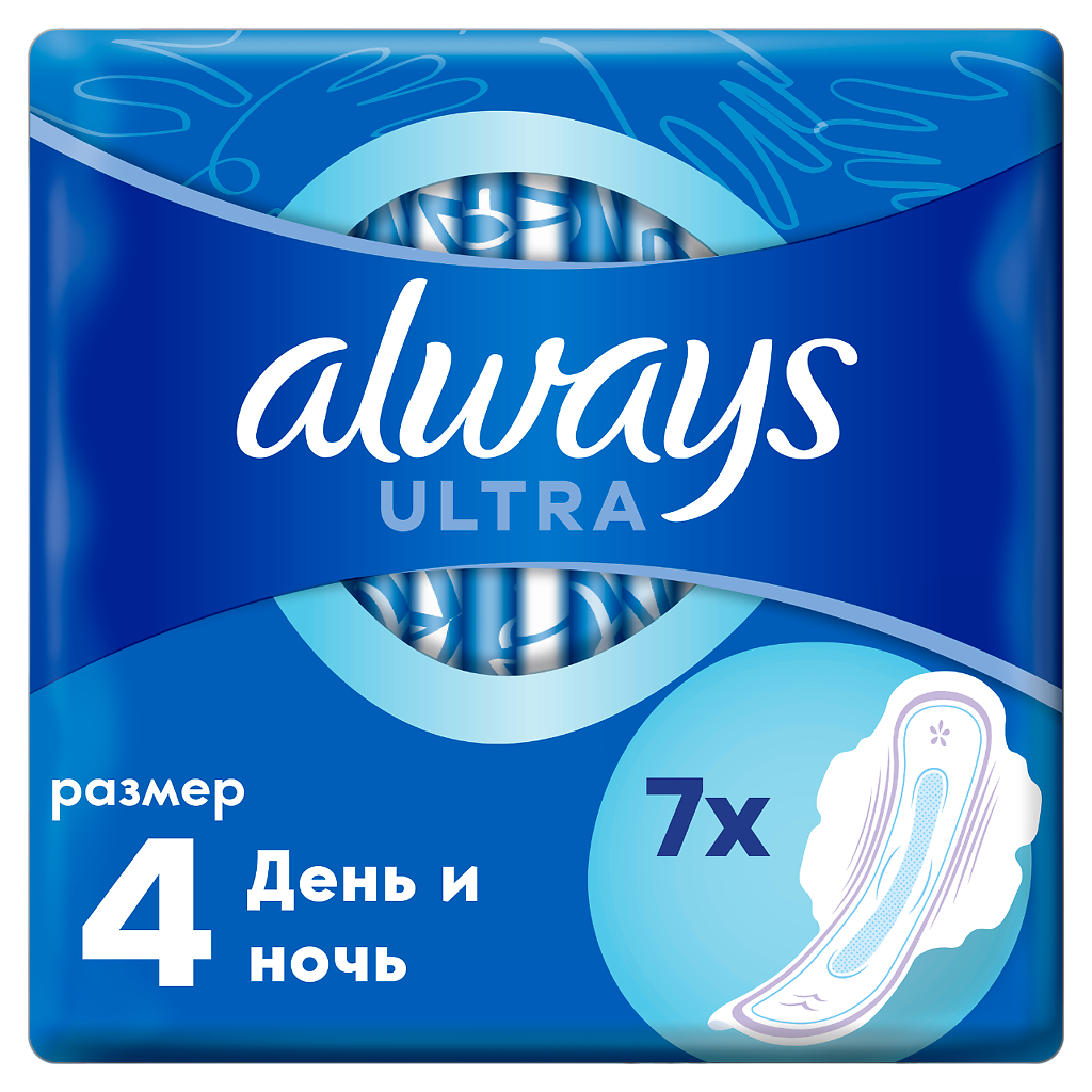 Набор из 3 штук Прокладки женские гигиенические ALWAYS Ultra Night (7шт)