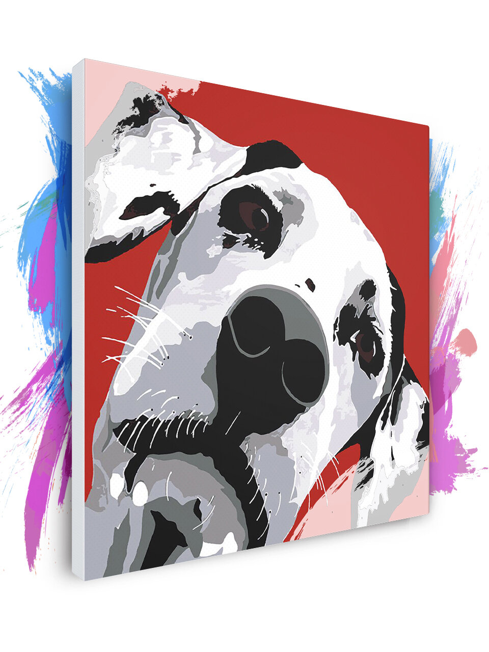 Картина по номерам на холсте Далматин Селфи, 40 х 40 см