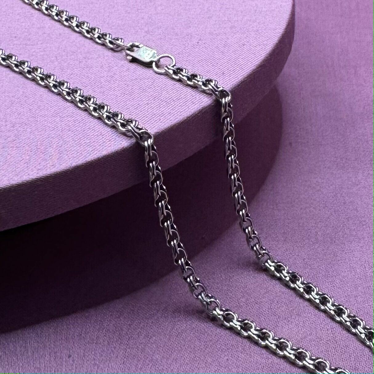Цепь серебро, 925 проба, чернение