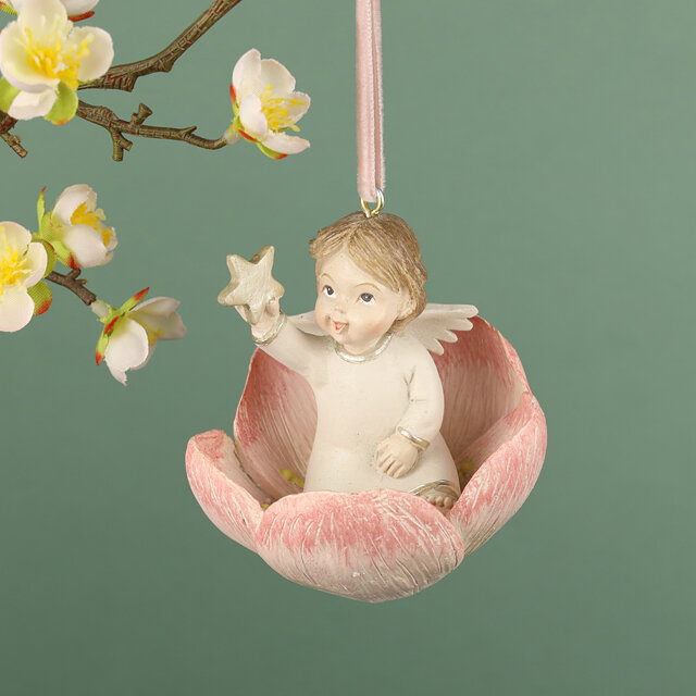 Елочная игрушка Ангелок Венди - Rapsodia dei Fiori 7 см, подвеска, EDG, 685632-55-3