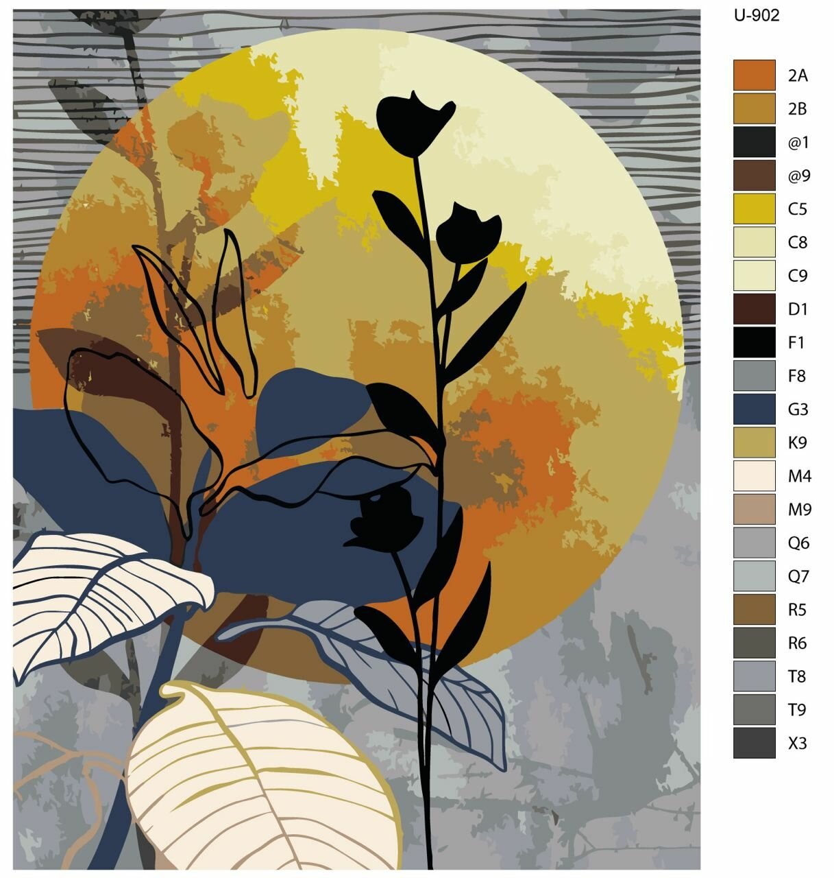 Картина по номерам U-902 "Абстракция. Золото" 60x80 см