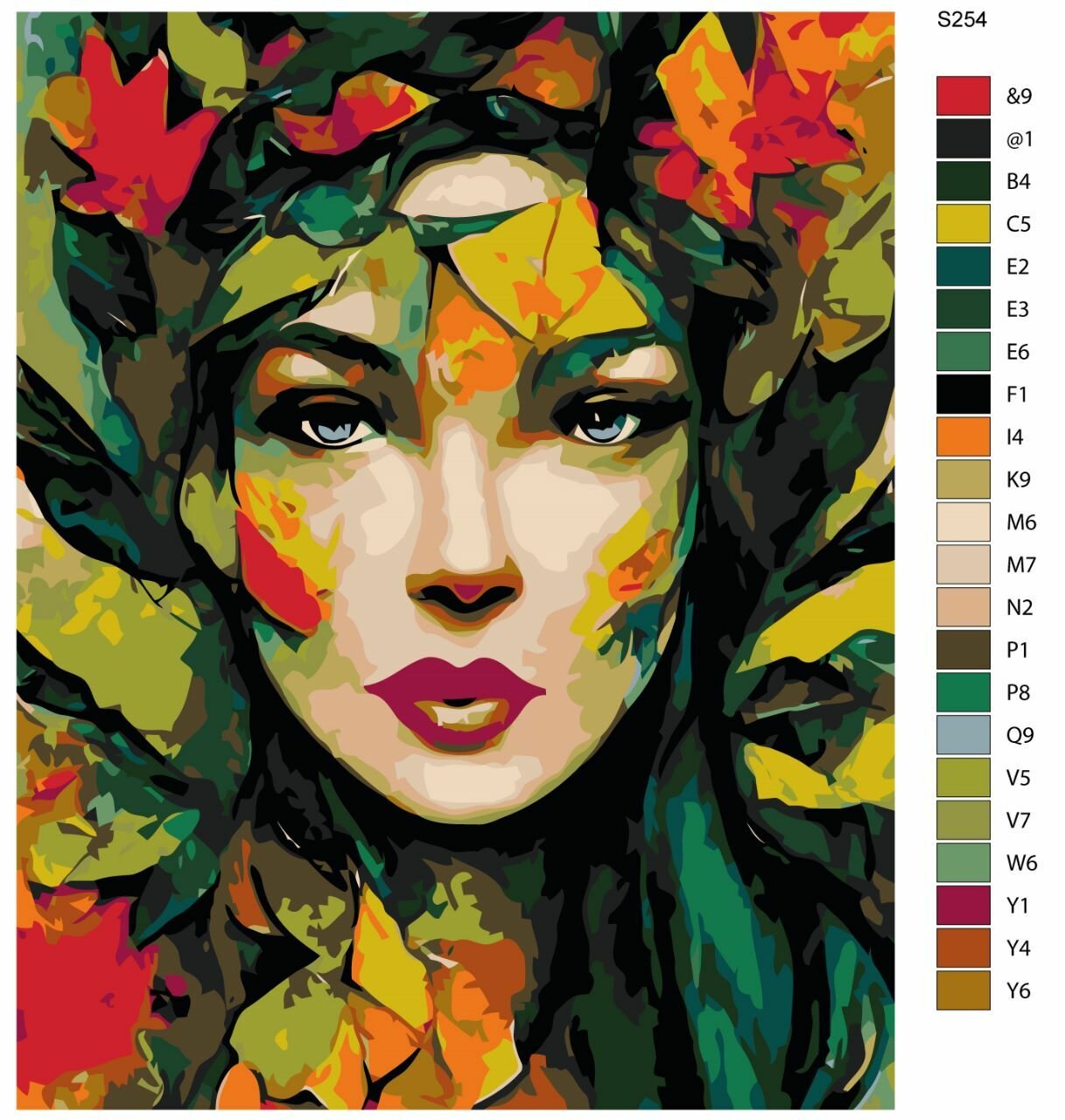 Картина по номерам S-254 "Девушка с цветами. Лесная нимфа" 40x50 см