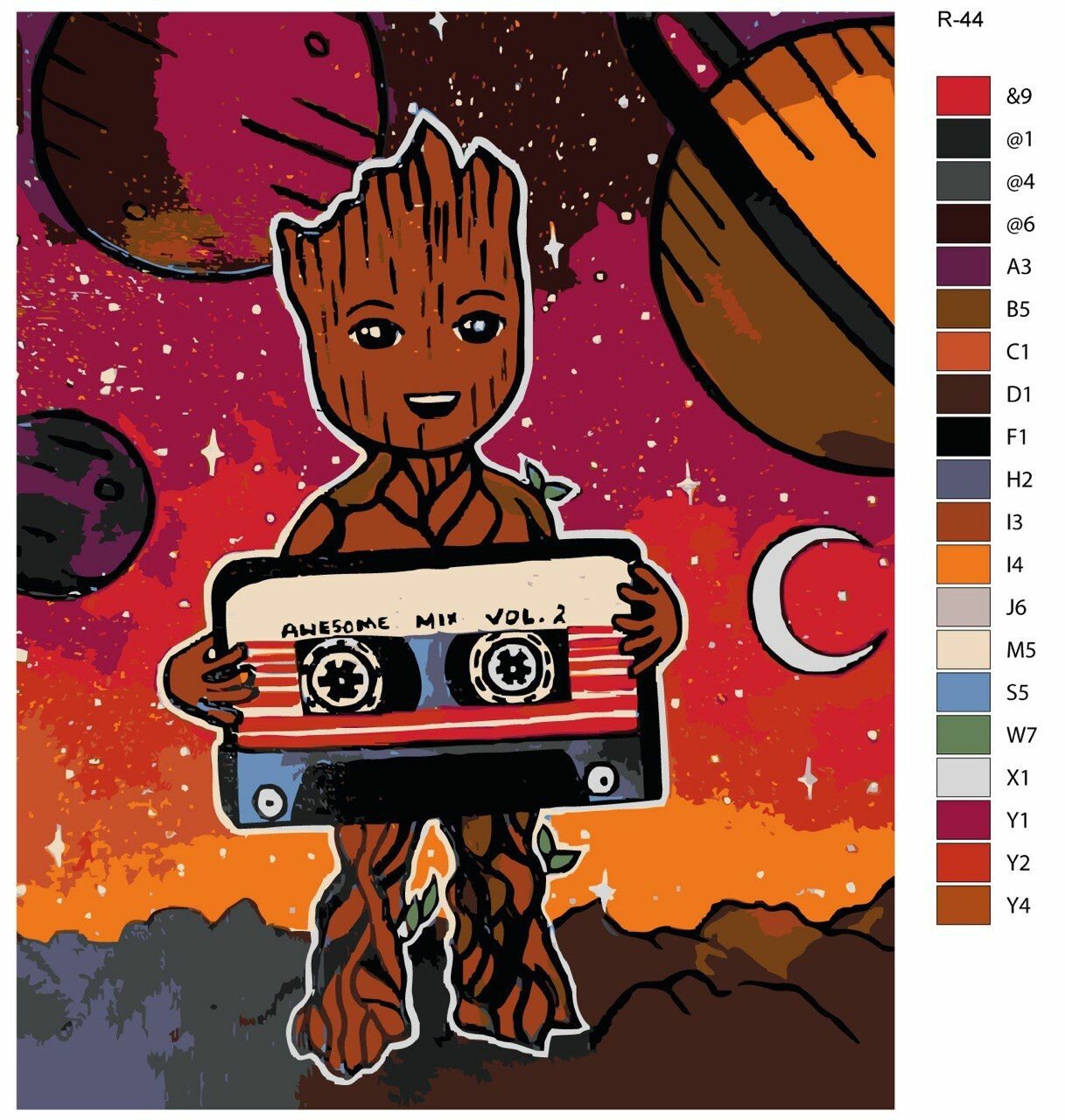 Картина по номерам R-44 "Грут" 80x100 см