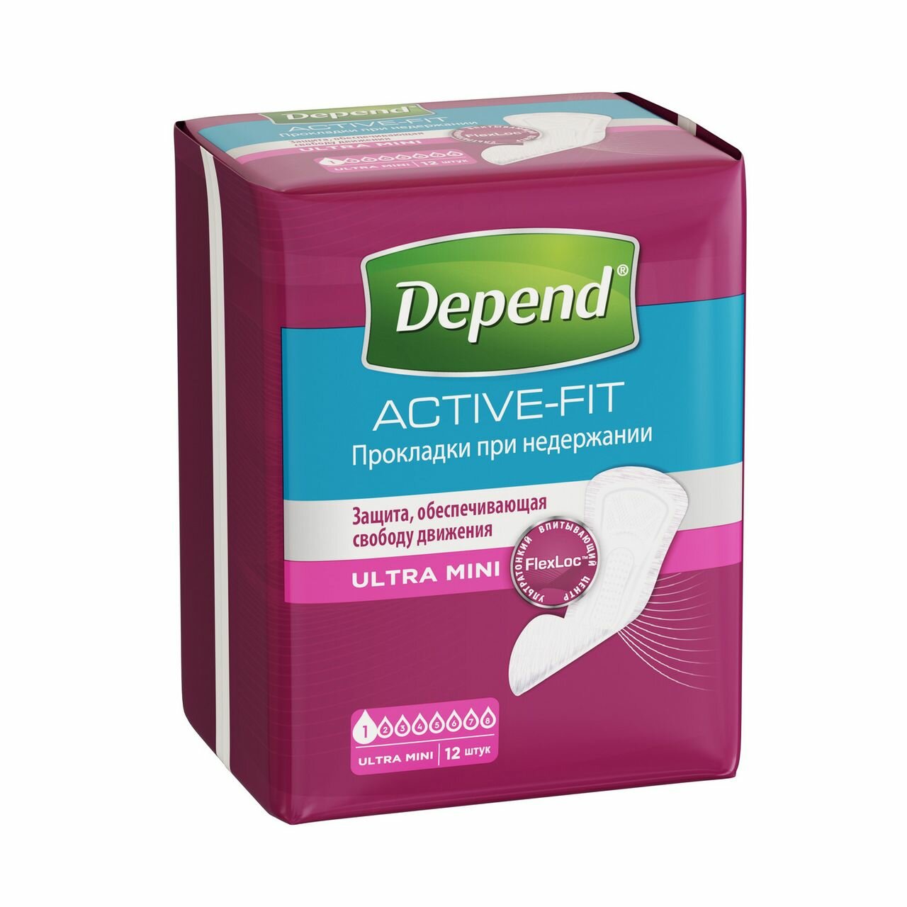 Прокладки при недержании женские DEPEND Ultra Mini, 12шт x 5 упаковок