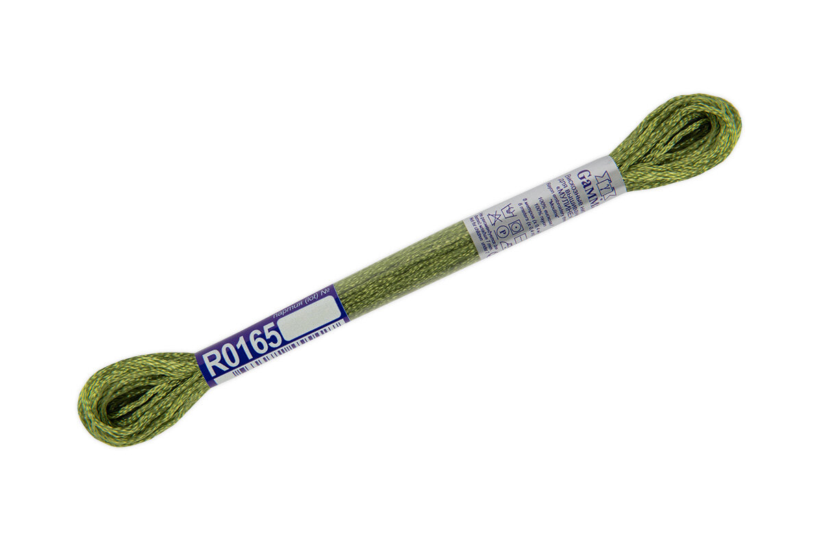 Мулине "Gamma" 100% вискоза 8 м R0165 хаки-зеленый