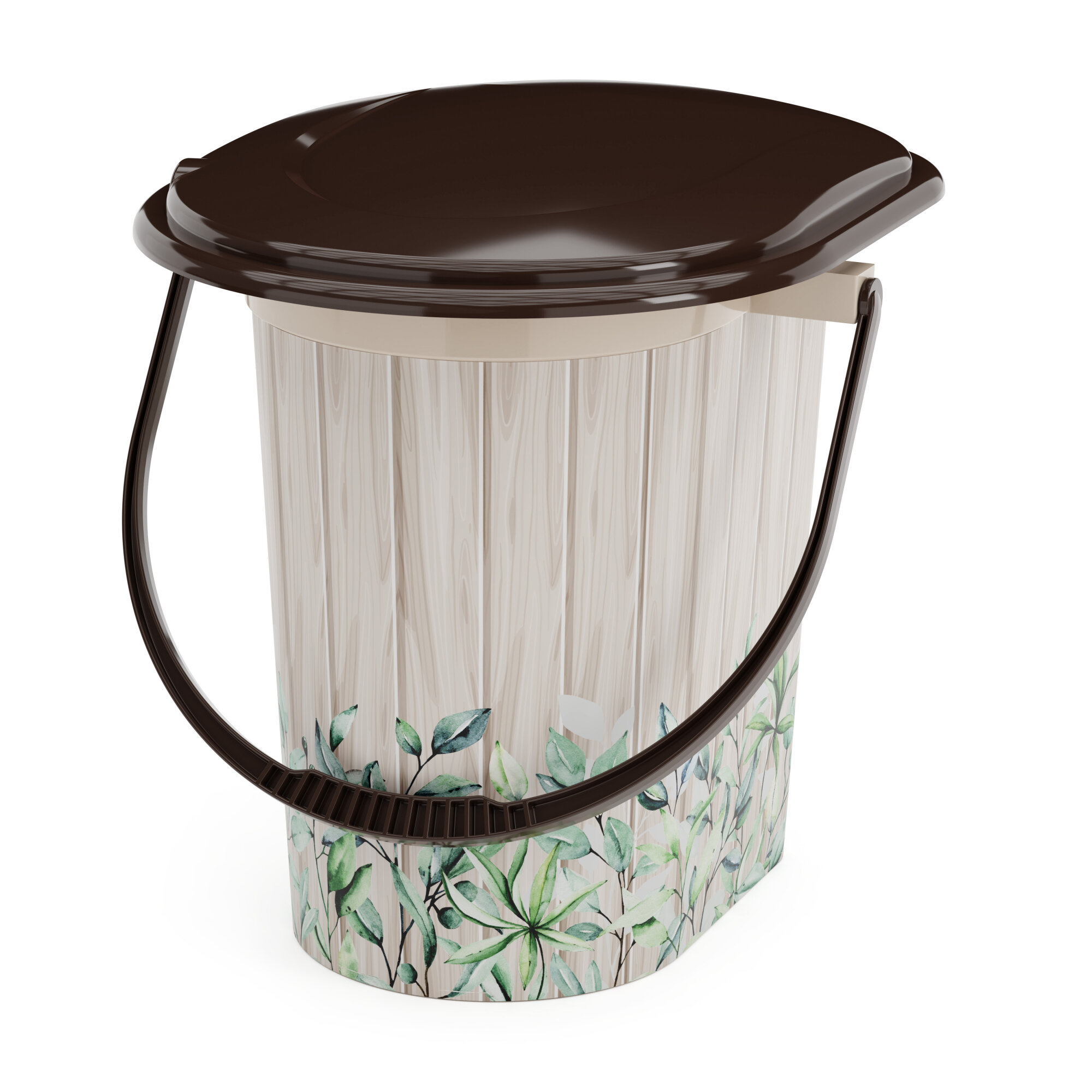 Ведро-туалет пластиковое 17 л "Альтернатива" с крышкой, "Летний день" м2328