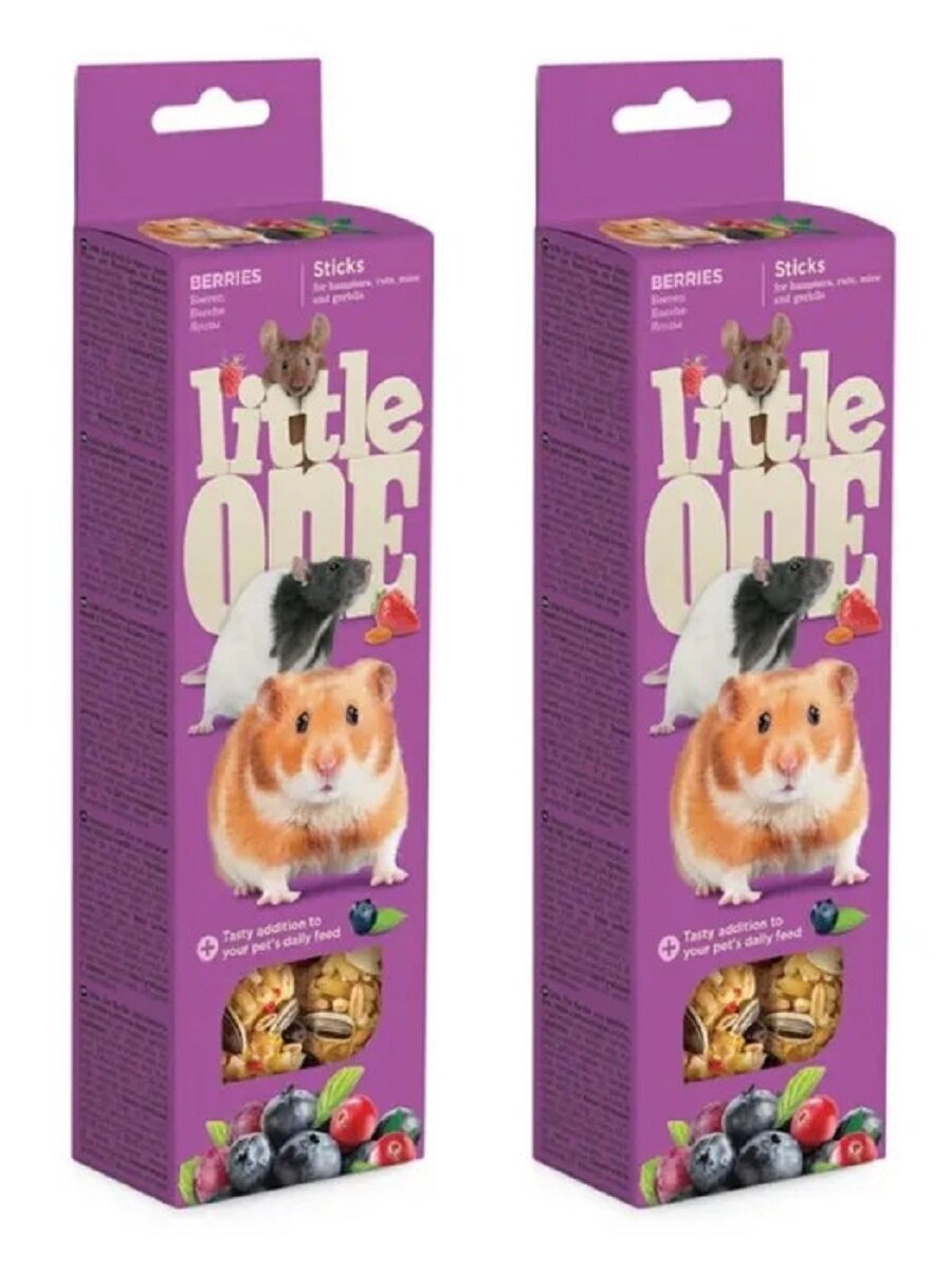 Little One Палочки для хомяков, крыс, мышей и песчанок с Ягодами 2шт*60г (2 штуки)