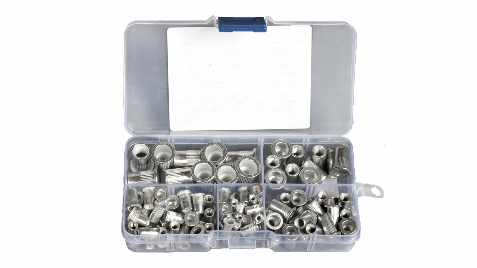 Набор заклепок резьбовых М3-М8 100 предметов алюминий ANROKEY