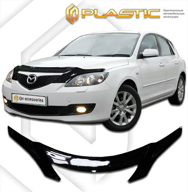 Дефлектор капота Mazda 3 хэтчбэк 2004-2009 Classic черный exclusive