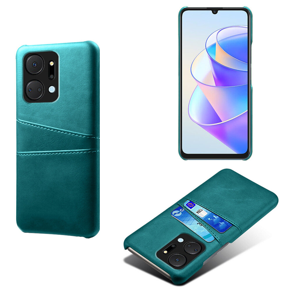 Чехол MyPads Buffalo scomparto, для Honor X7a, эко-кожа, зеленый