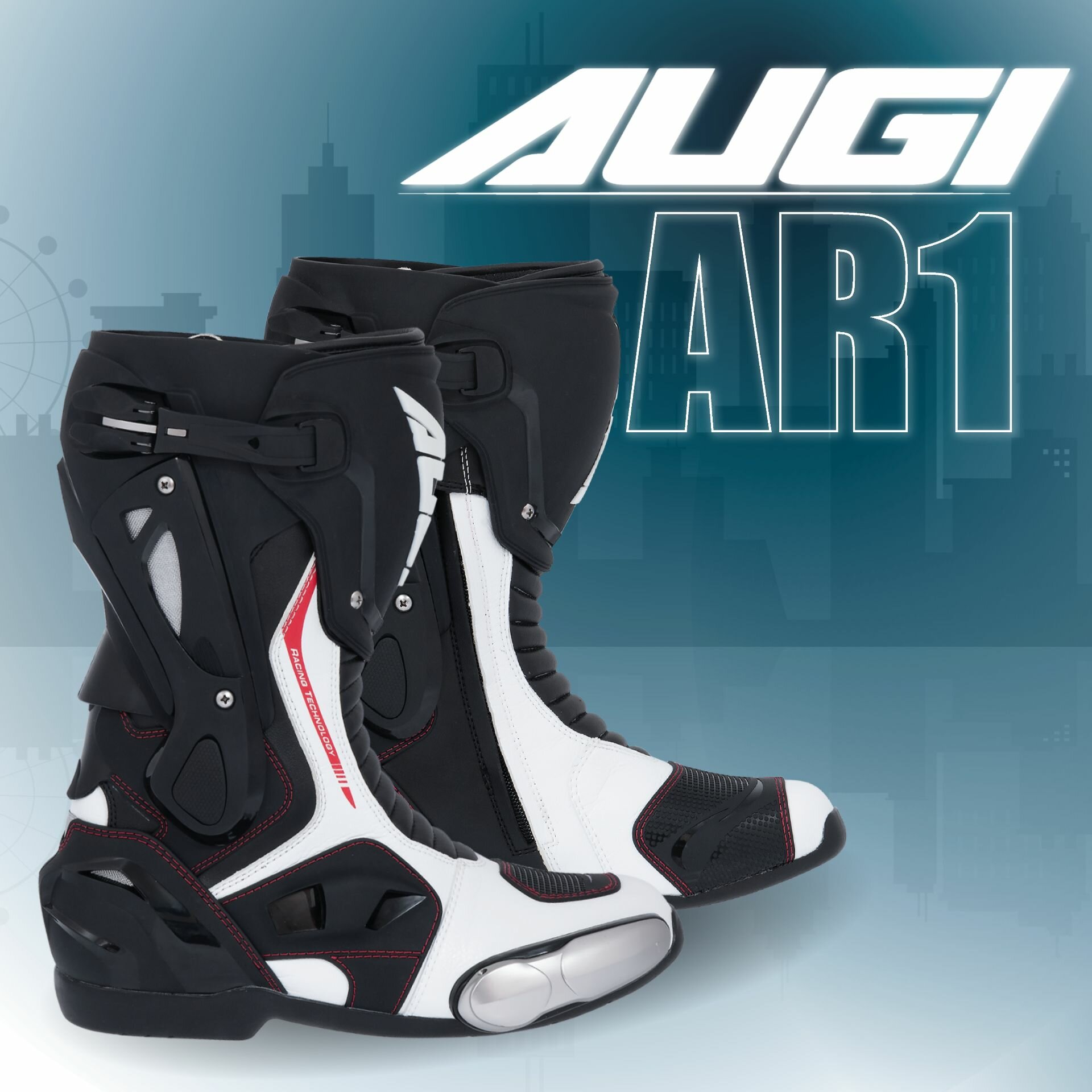Мотоботы AUGI-AR1-BLACK-WHITE 41