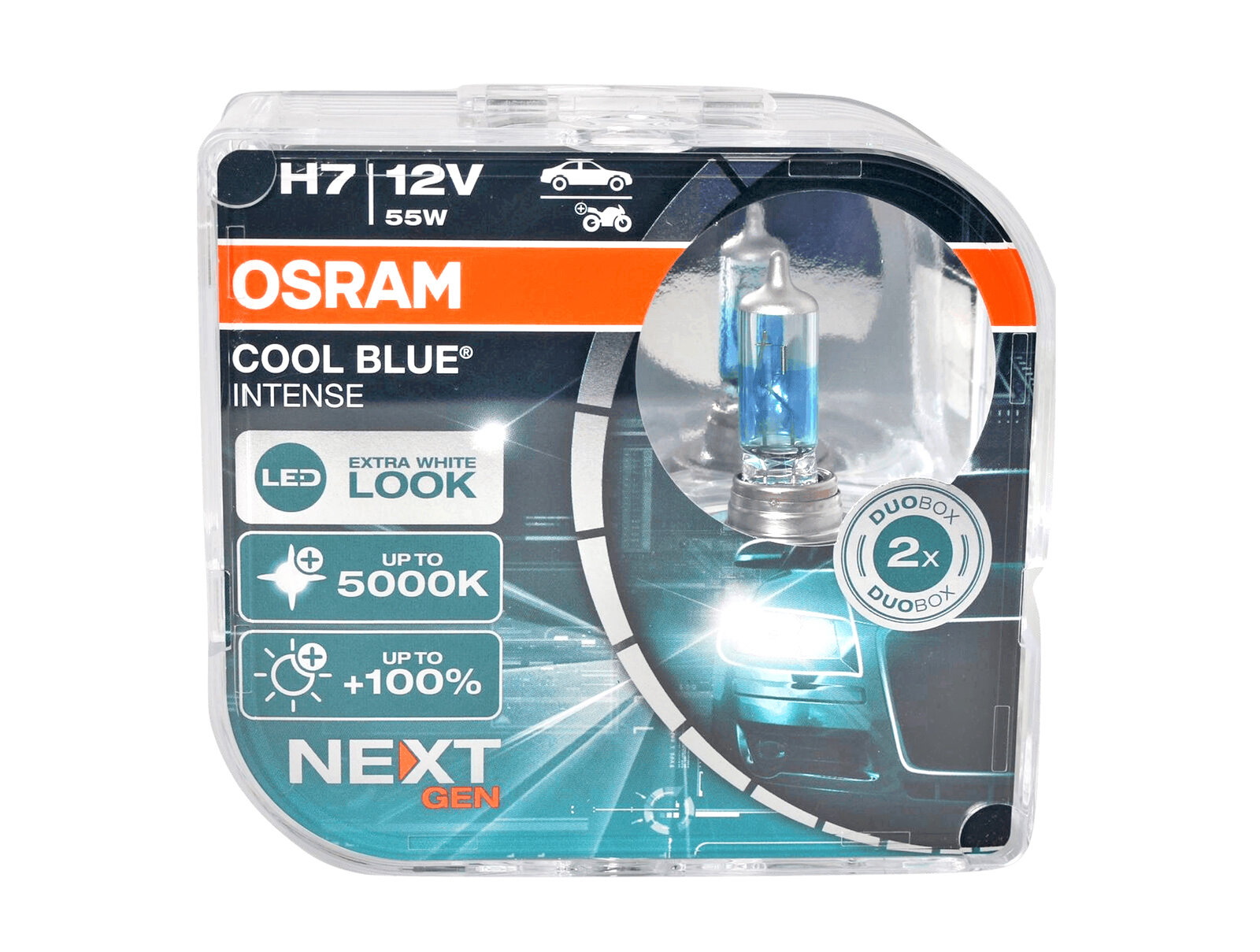 Набор ламп 12Vx55W H7 OSRAM COOL BLUE INTENSE (NextGen) 2 штуки комплект O-64210 CBN2 EURO