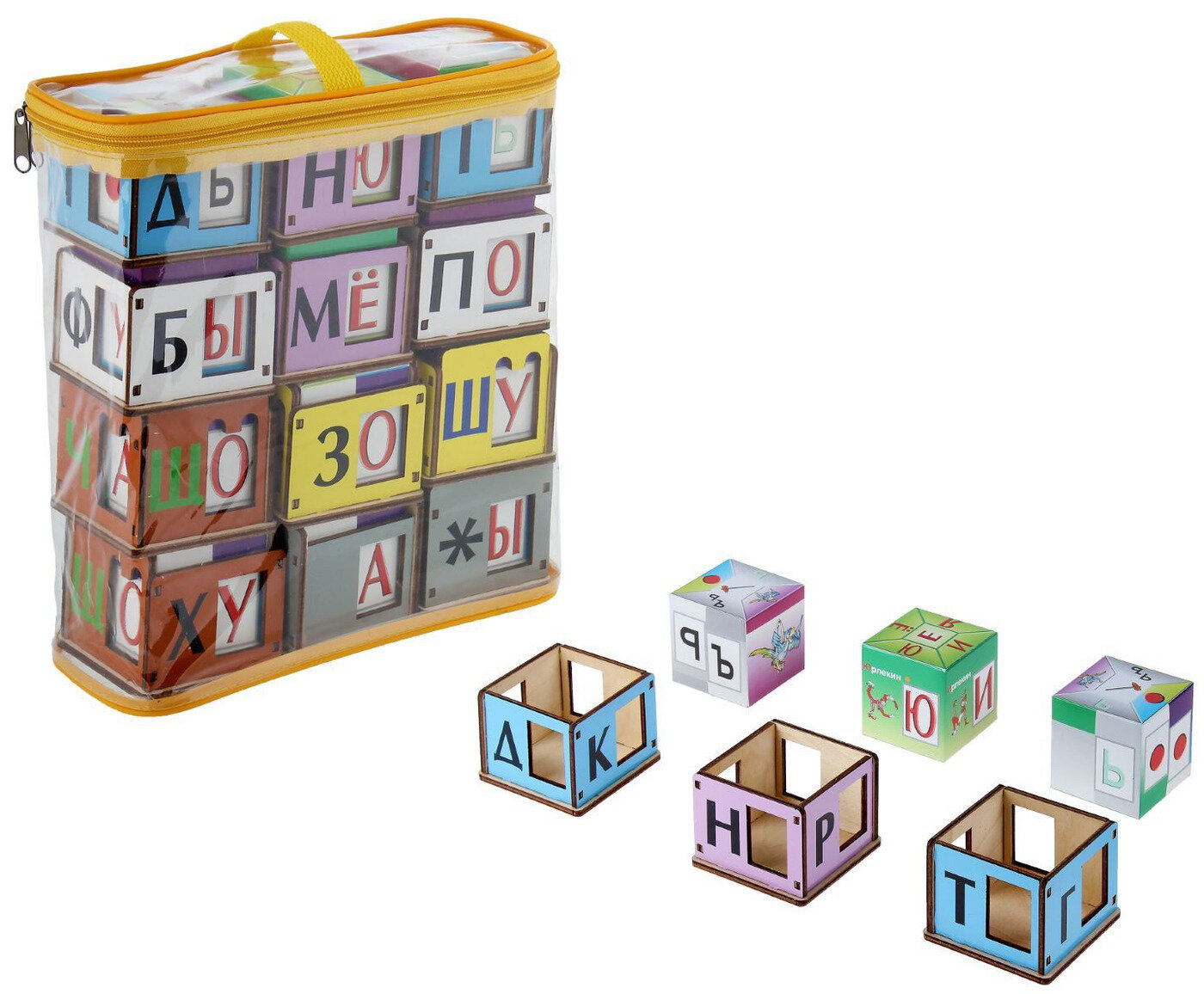 Обучающая игра Кубики "Теремки Воскобовича", дидактический материал для раннего обучения чтению