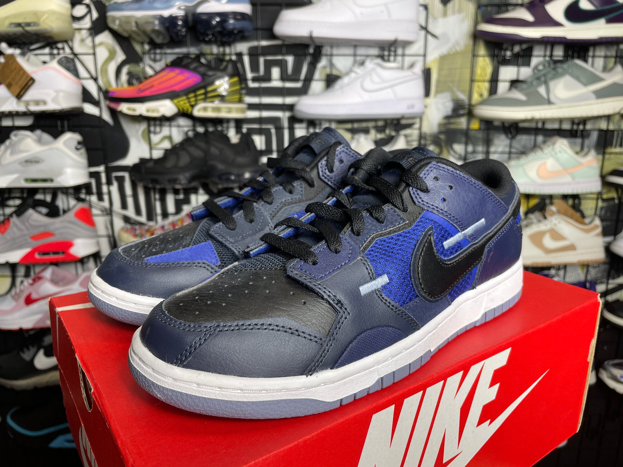 Кроссовки NIKE Dunk Low Scrap Navy, размер 42.5 EU | 27 CM| 9 US, темно-синий — фото 1