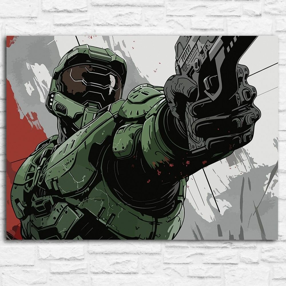 Картина по номерам на холсте игра DOOM (Думгай, Дум, PS, PC, XBOX, SWITCH) - 15240 Г 60x80