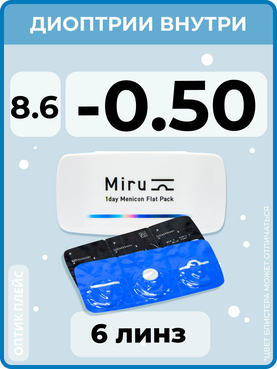 Menicon Miru 1day Flat Pack (6 линз) -0.50 R 8.6
