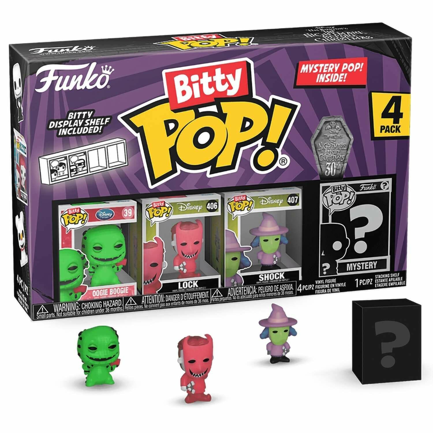 Фигурка Funko Bitty POP! Disney TNBC S1 Oogie Boogie+Lock+Shock+Mystery (1 of 4) 4PK 73019