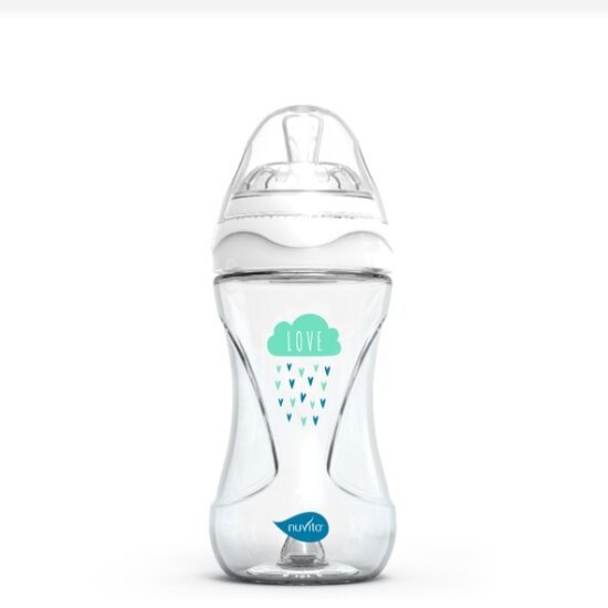 Бутылочка антиколиковая Nuvita NU-ALMB1041 Glass Collection 6033 240мл, стекло, белый/зеленый