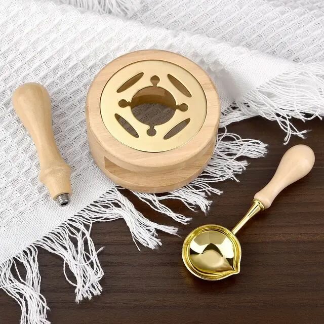 Деревянная сургучница с ложкой и ручкой для печати Палисандр