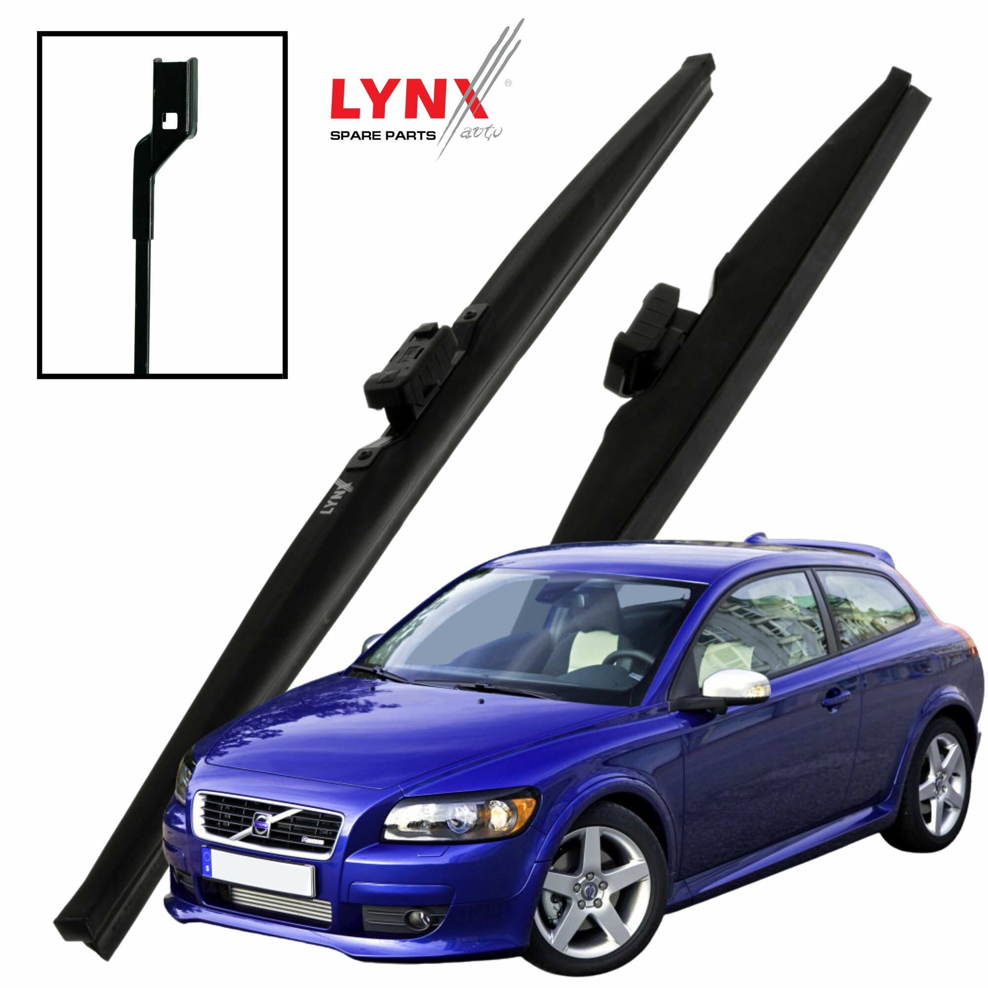Дворники Volvo C30 MK / Вольво Ц30 2006 2007 2008 2009 Щетки стеклоочистителя зимние LYNXauto 650мм-500мм к-т 2шт.