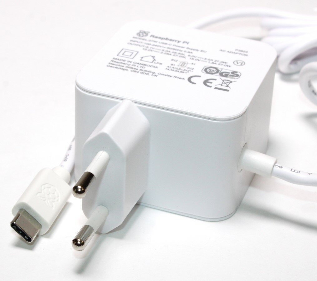 Блок питания 27W USB-C PD 5,1 В 5 А для Raspberry Pi 5