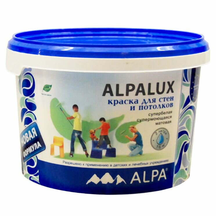 Краска для внутренних и наружных работ Alpalux 2 л белая (база A) ALPA.