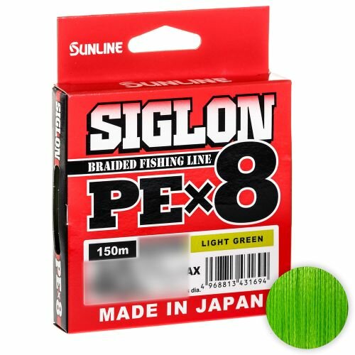 Плетёный шнур Sunline Siglon X8 150м. 0.270 LIGHT GREEN