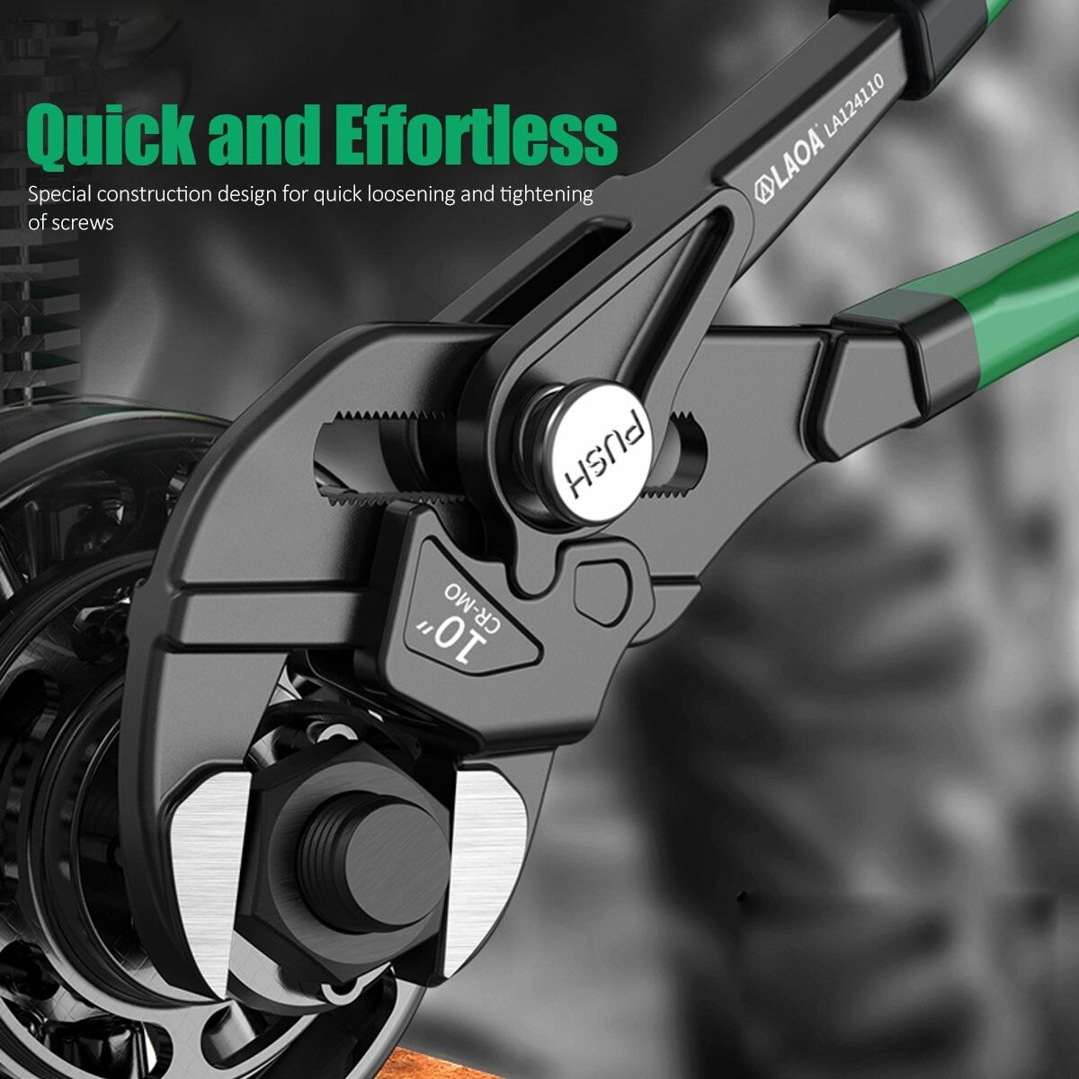 Переставные клещи - гаечный ключ 255 мм (10 дюймов)LAOA, Сделано в Тайване, Китай